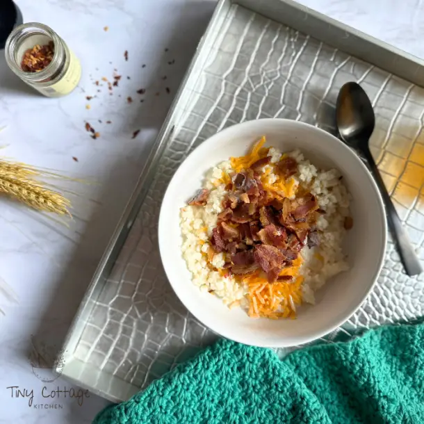 Savory high protein breakfast porridge - Tiny Cottage Kitchen
